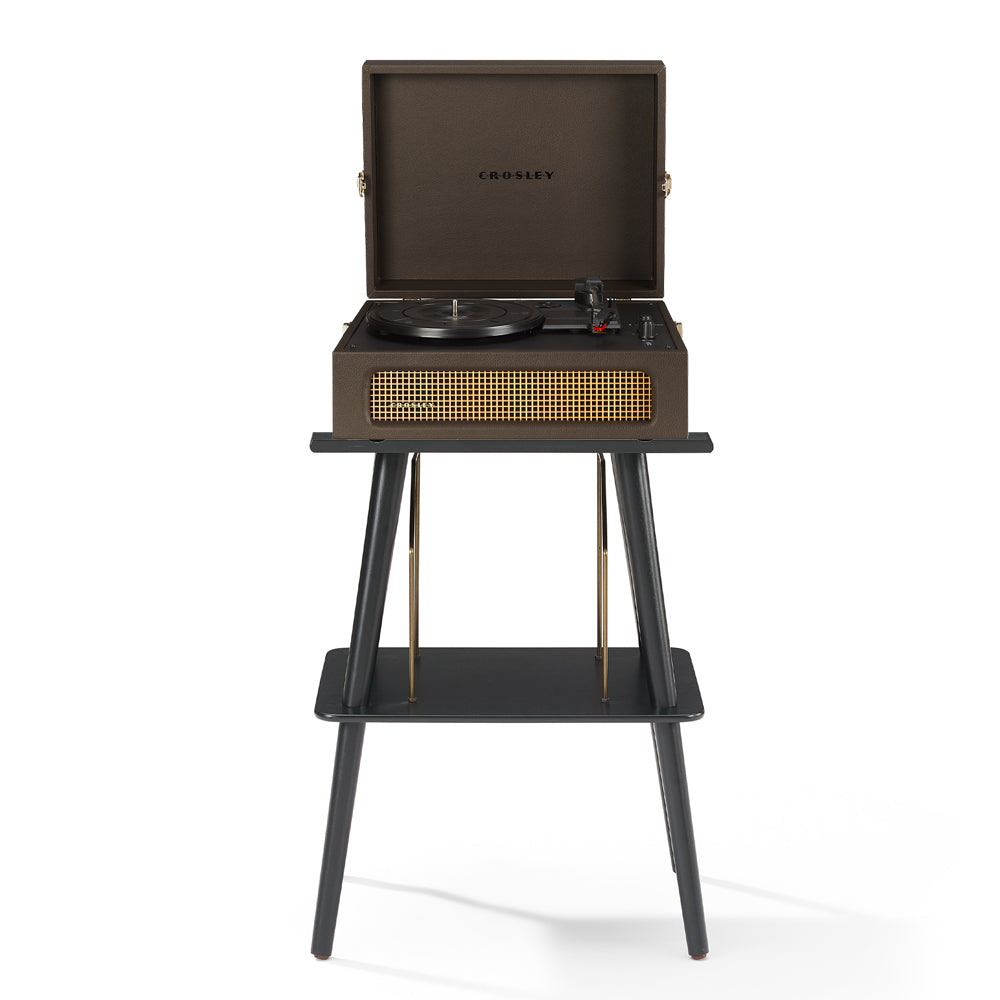 Crosley Voyager Bluetooth Portable Turntable + Entertainment Stand Bun ...