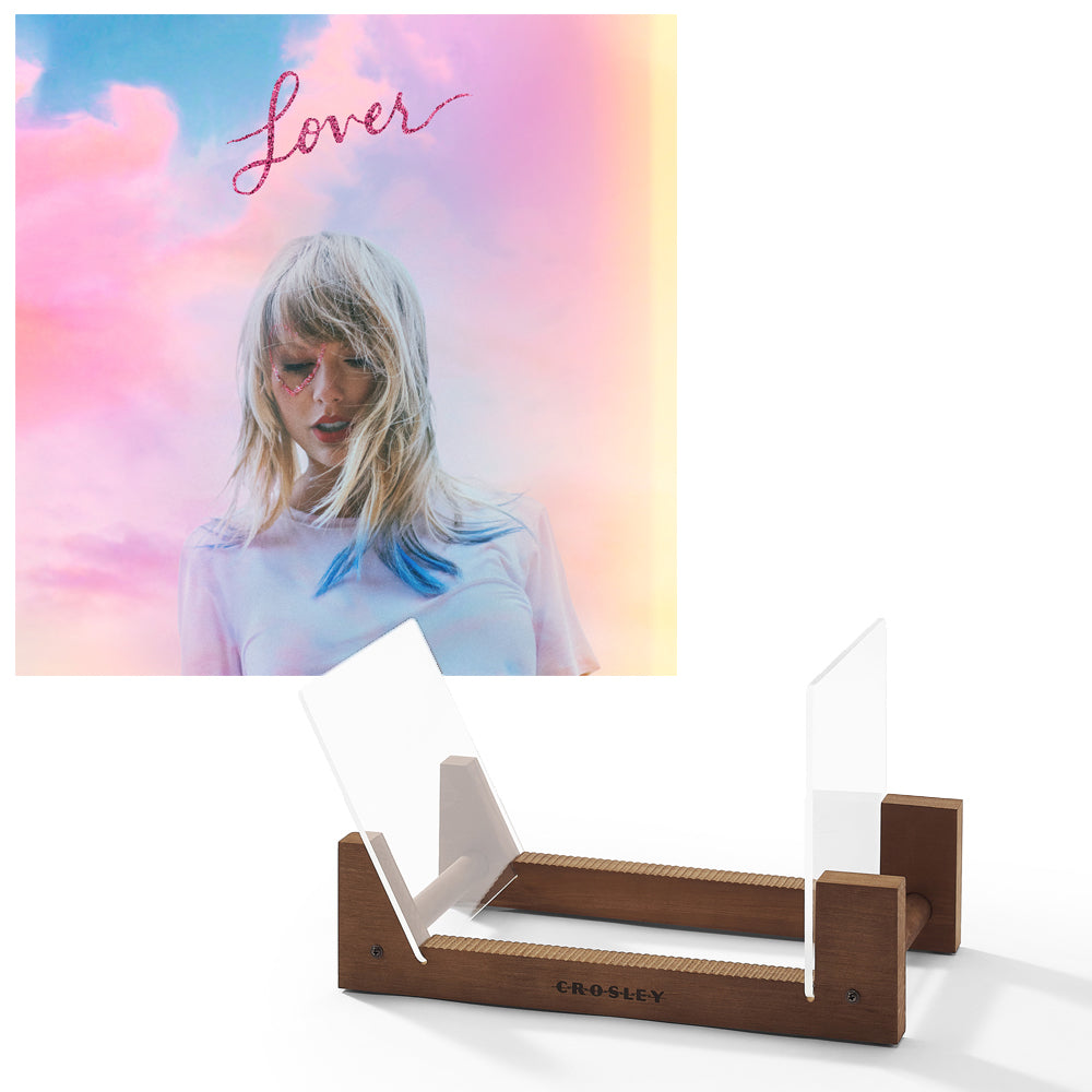 Taylor Swift Lover 2P Vinyl Album & Crosley Record Storage Display Sta ...
