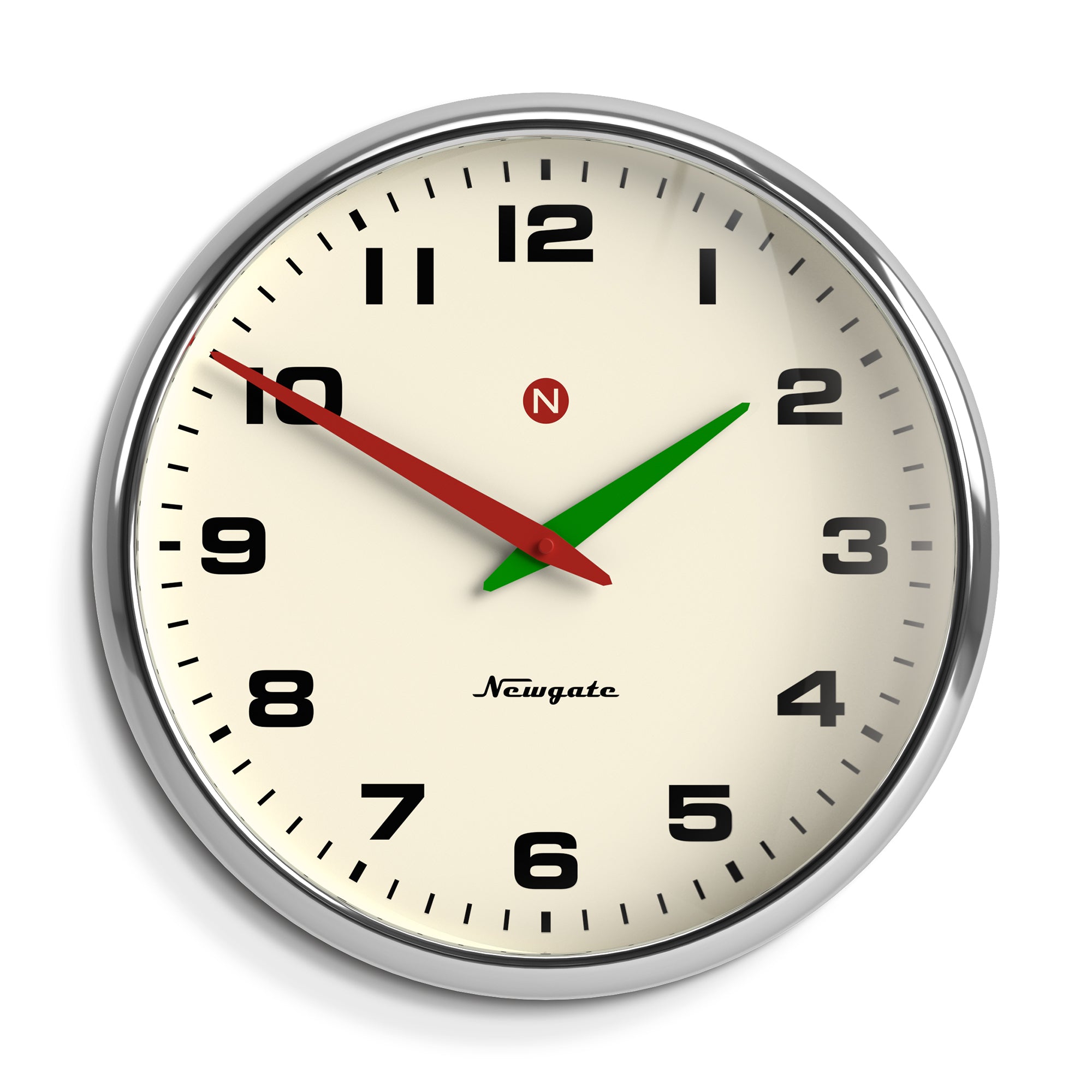 Newgate Superstore Wall Clock Alpha Dial Chrome – iWorld Online