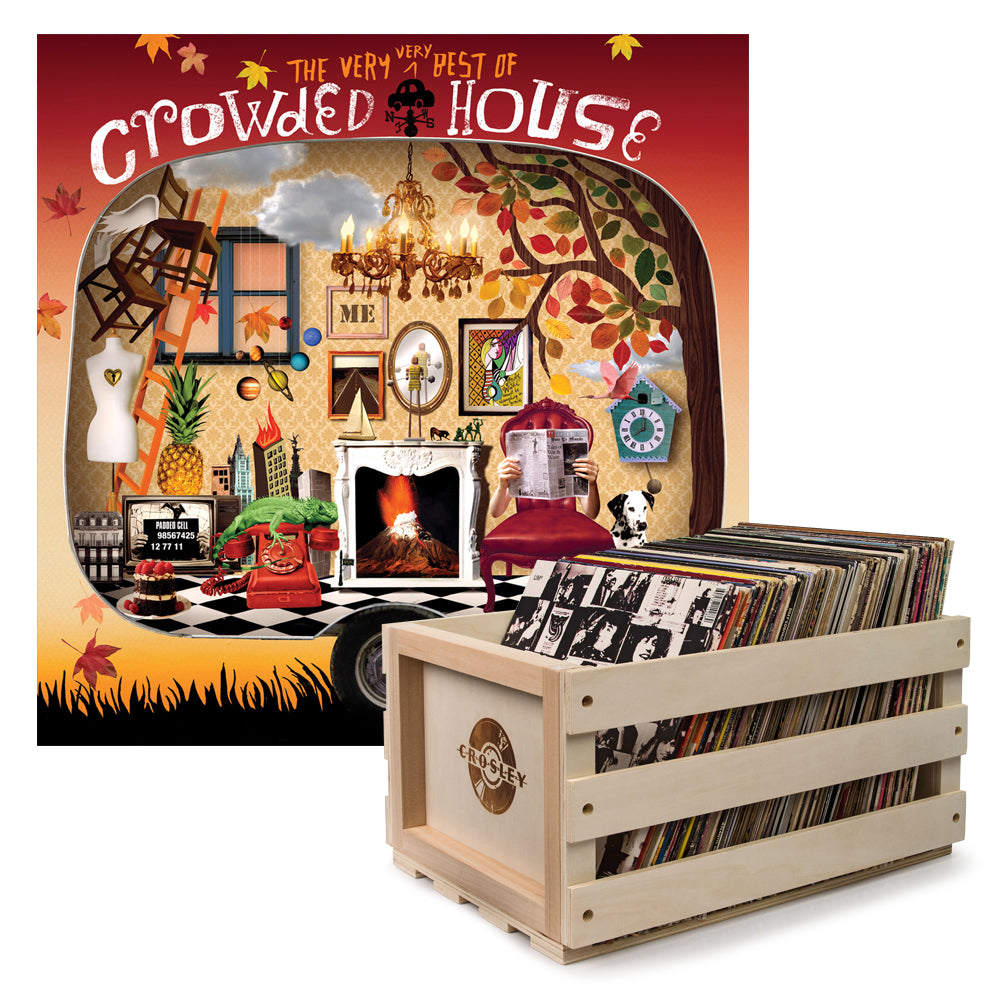 Crosley Record Storage Crate & Crowded House The Very Very Best Of Cro ...