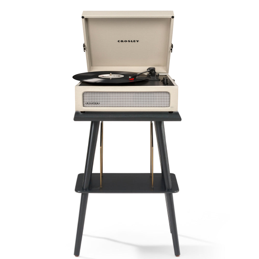 Crosley Voyager Bluetooth Portable Turntable + Entertainment Stand Bun ...