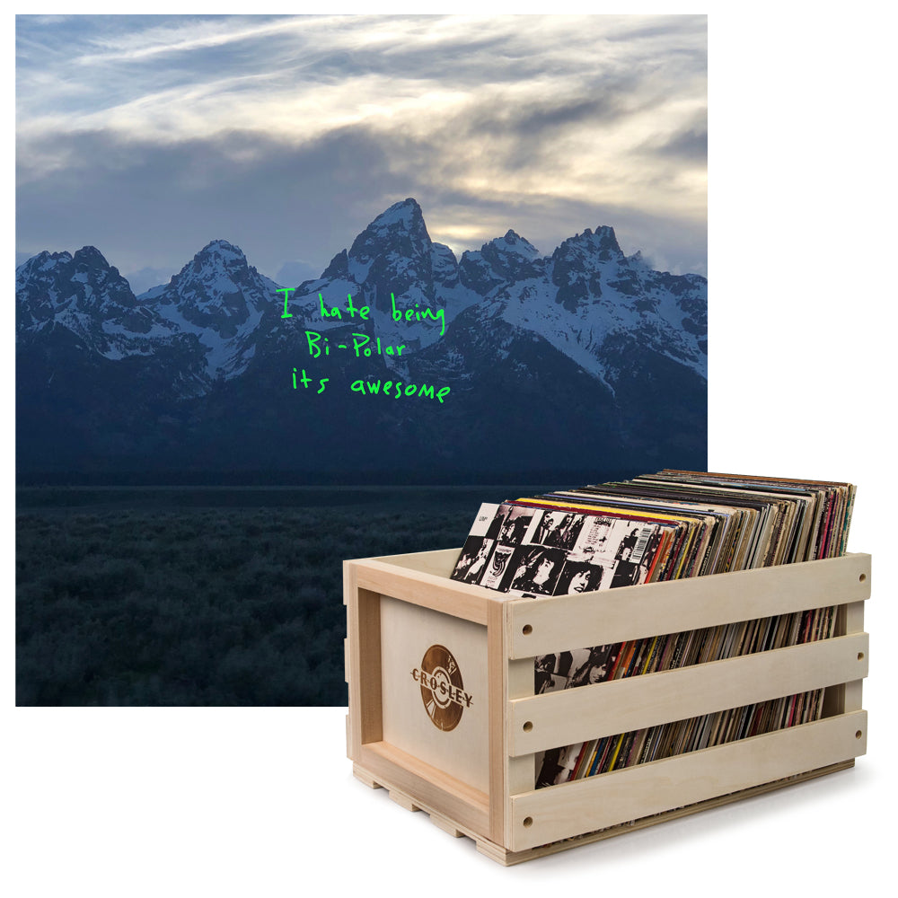 Crosley Record Storage Crate & Kanye West - Ye - Vinyl Album Bundle ...